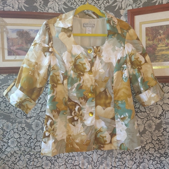 George Simonton | Jackets & Coats | George Simonton Green Brown Beige ...